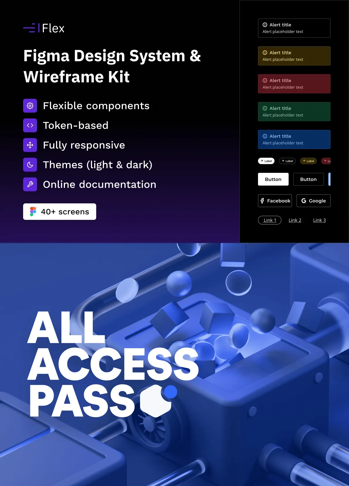 Flex - Figma Design System & Wireframe Kit - Mansknow - UI Design Resources
