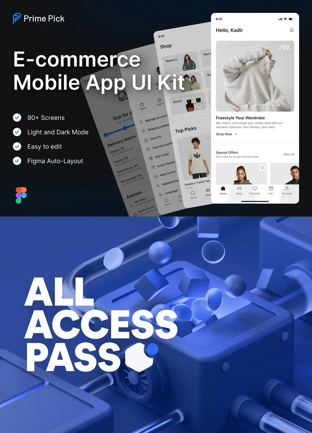 Prime Pick - eCommerce Mobile App UI Kit - Mansknow - UI Design Resources