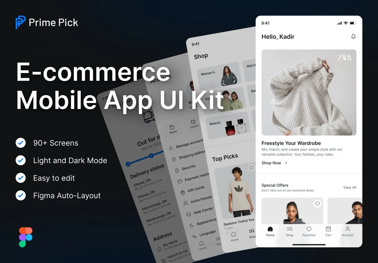 Prime Pick - eCommerce Mobile App UI Kit - Mansknow - UI Design Resources