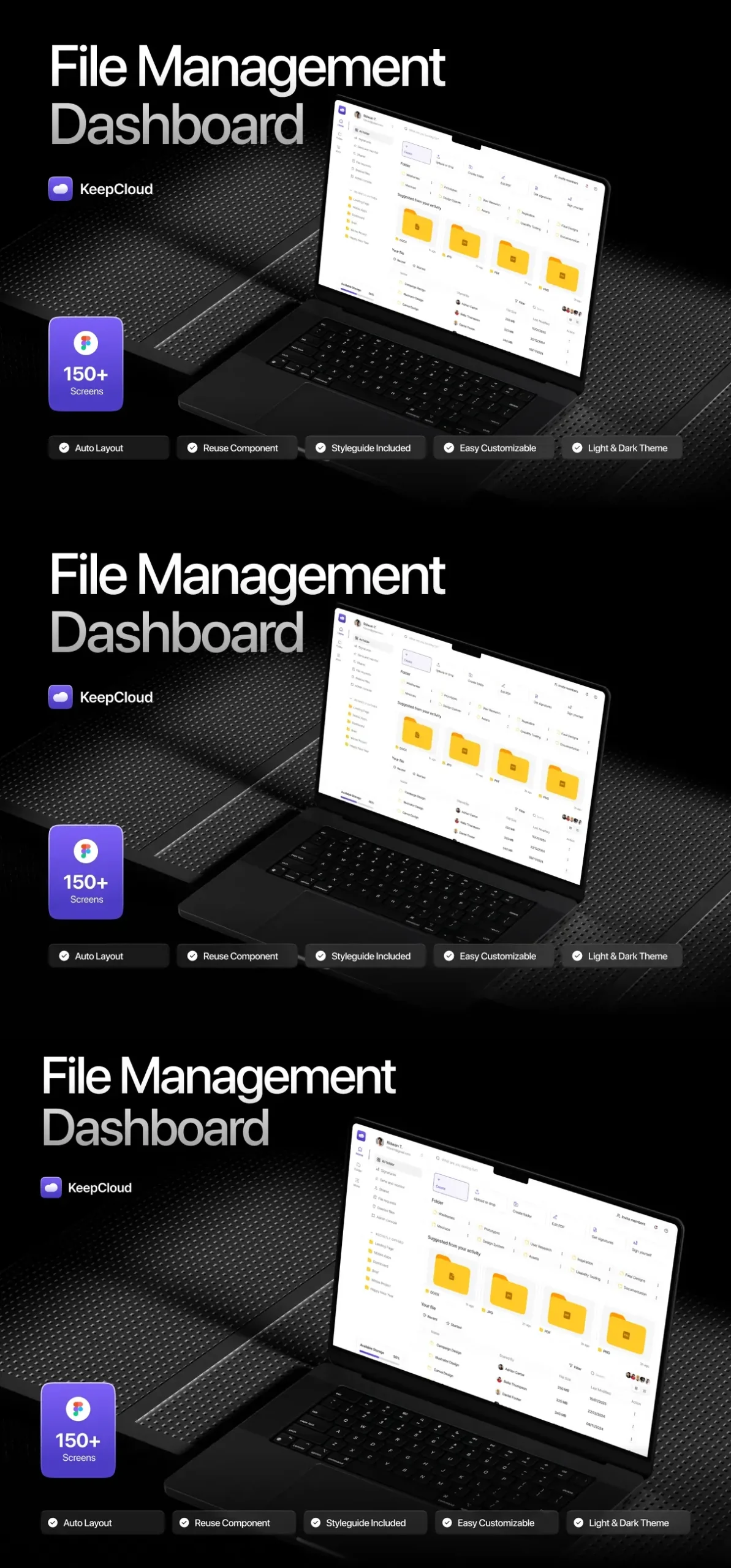 KeepCloud - File Management Dashboard UI Kit - Mansknow - UI Design ...