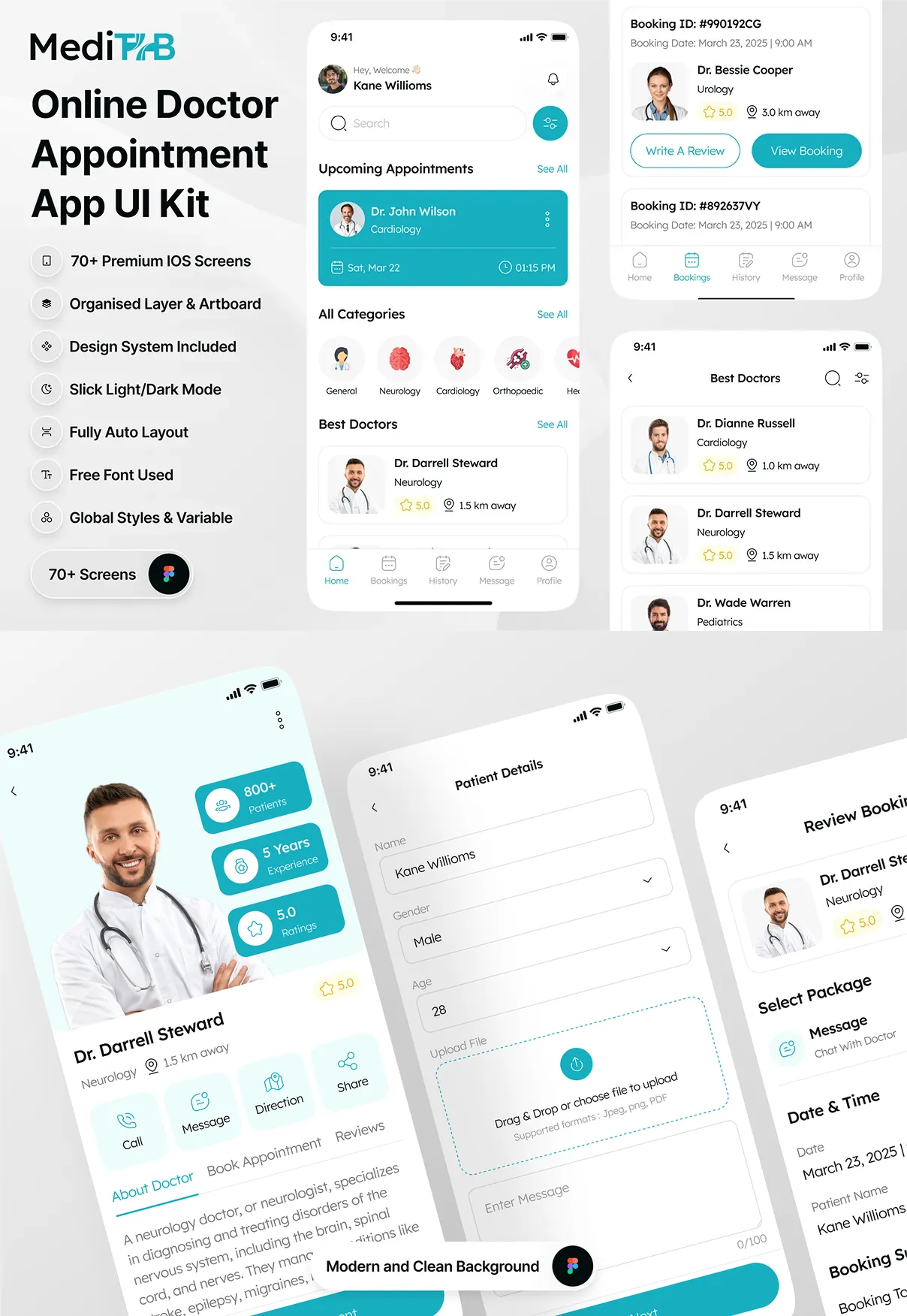 Meditab - Online Doctor Appointment App UI Kit - Mansknow - UI Design ...